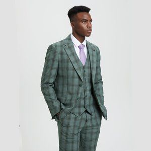 Stacy Adams | Suits & Blazers | Stacy Adams Windowed Plaid 3pc Mens ...